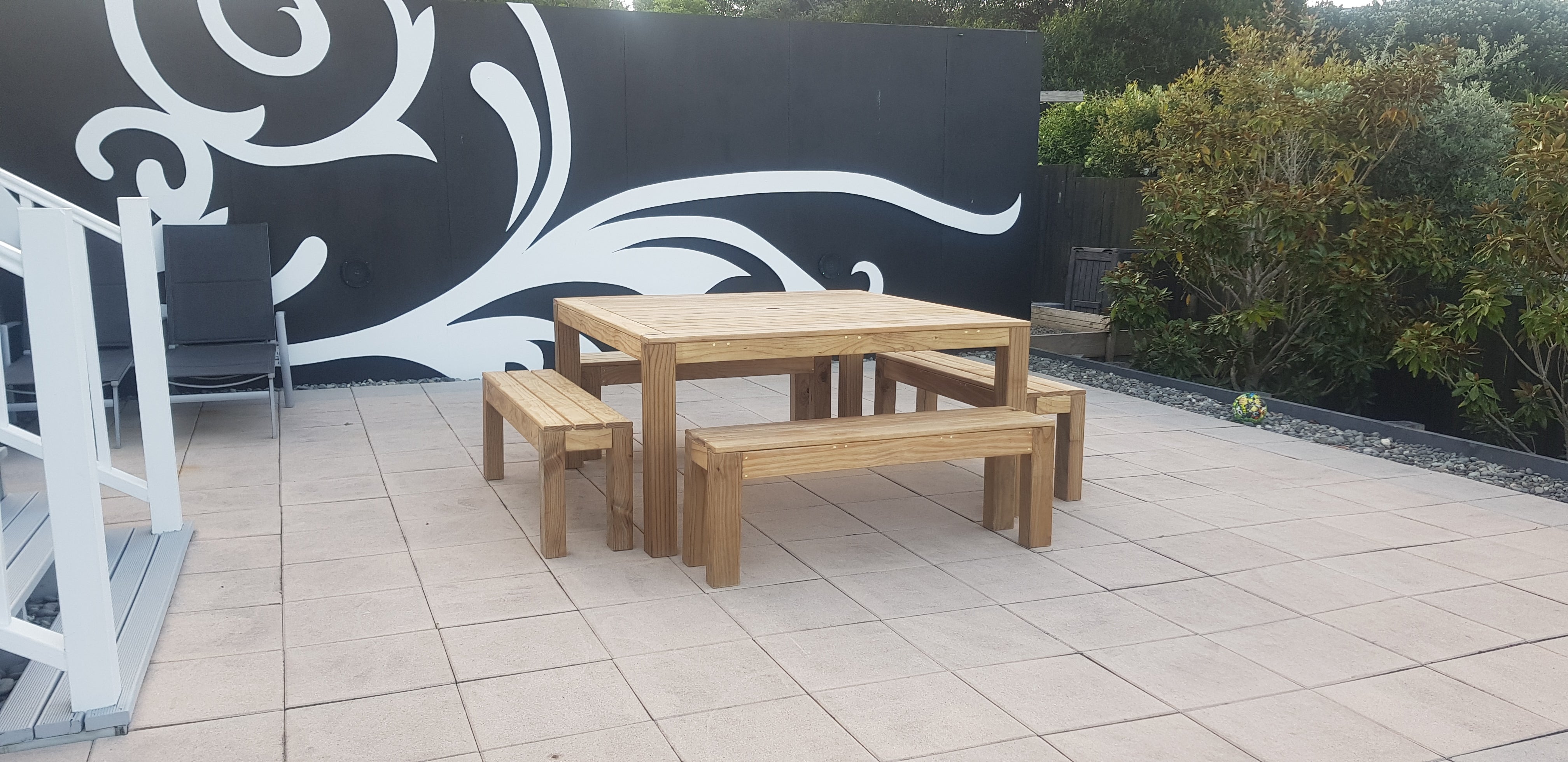 Square Table with 4 Benches | Quality Kiwi Furniture | Kiwitables ...